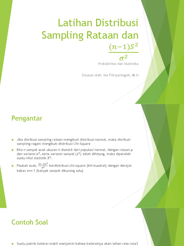 Distribusi Sampling Varians Dan Latihan Distribusi Sampling Varians Dan ...