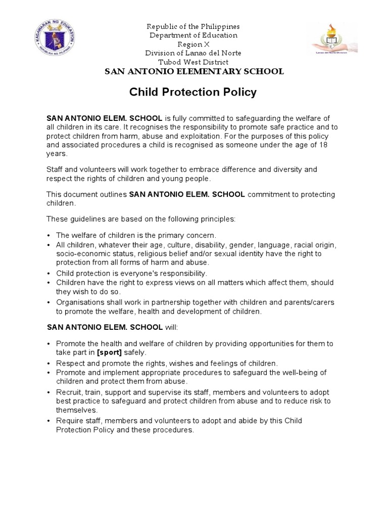 Child Protection Policy Template | PDF | Child Protection | Childhood