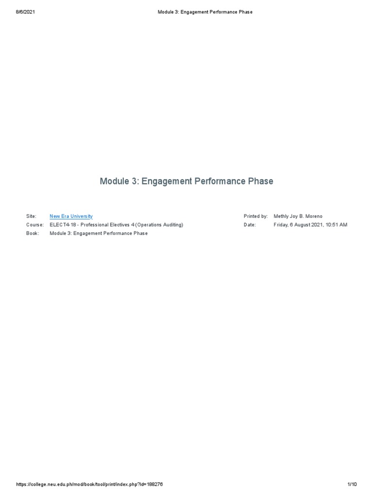 Module 3 - Engagement Performance Phase | PDF | Audit | Internal Audit