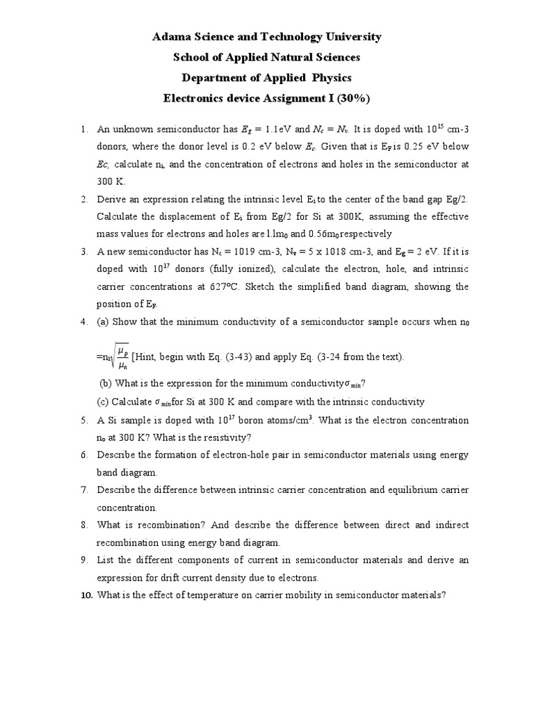 Adama Science and Technology University School of Applied Natural ...