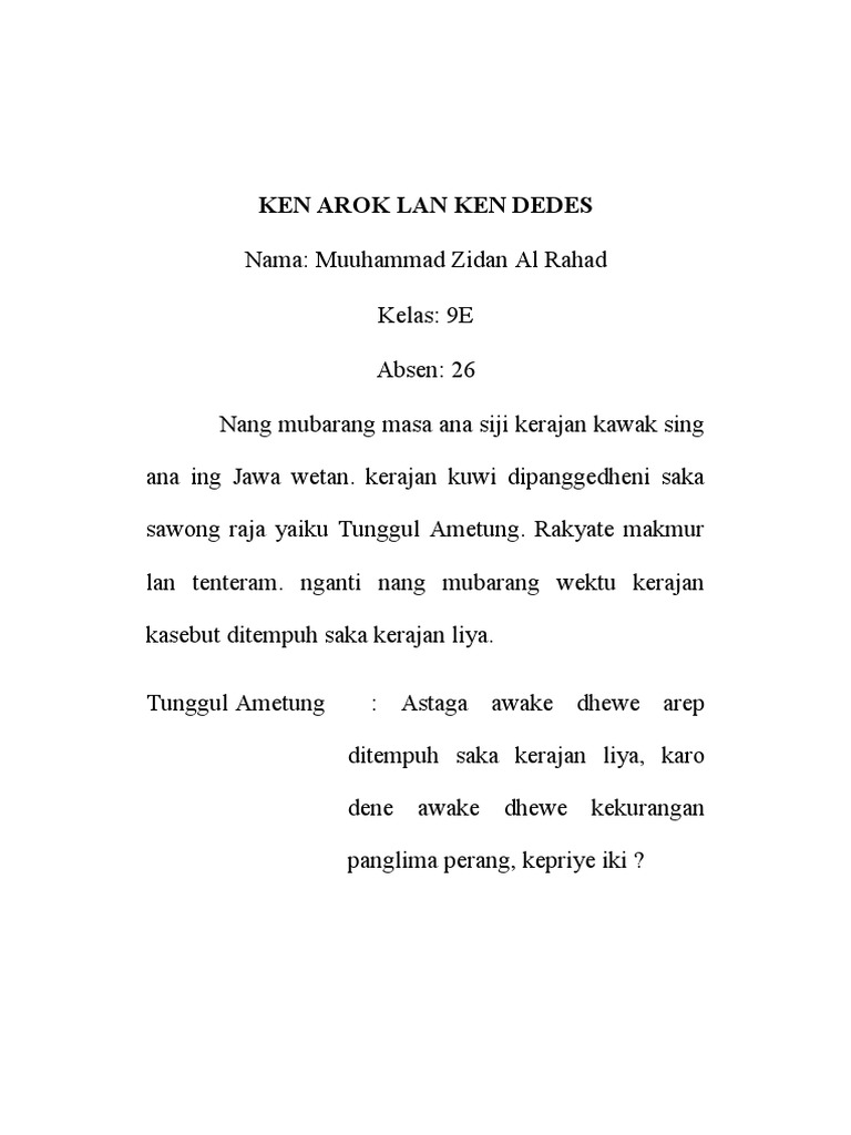 Ken Arok Lan Ken Dedes | PDF