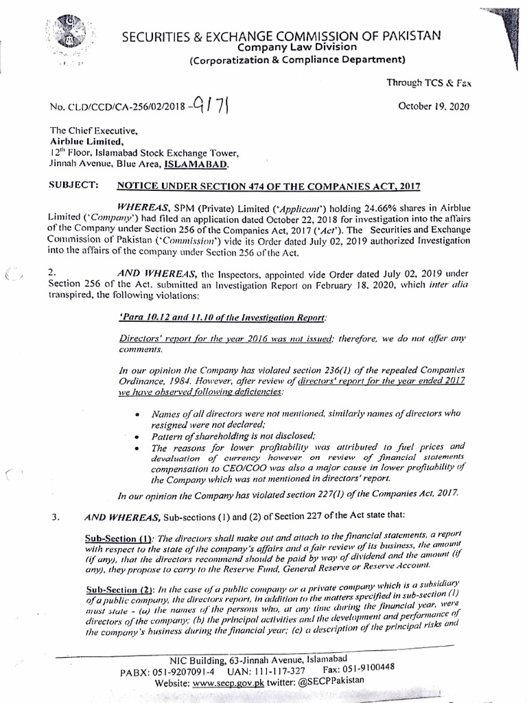 SECURITIES NOTICE FOR COMPANY TO COMPLY WITH ACT | PDF | Business ...