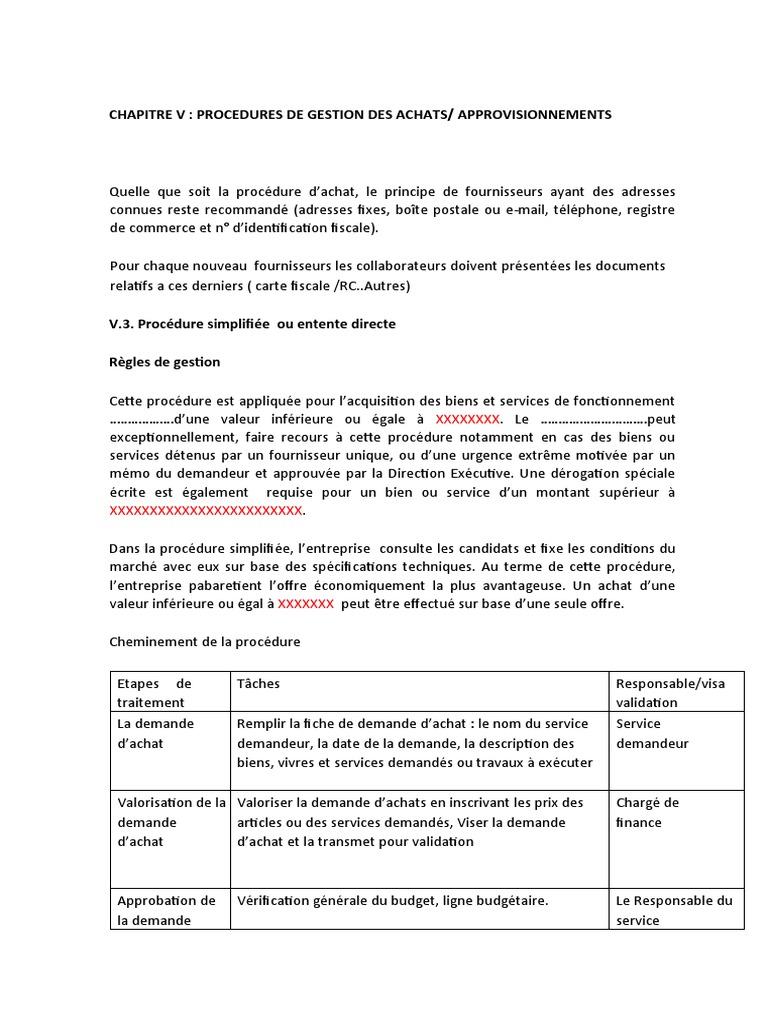 Procédures de Gestion des Achats | PDF | Facture