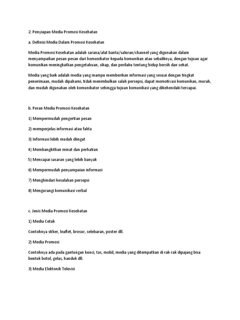 Penyiapan Media Promkes | PDF