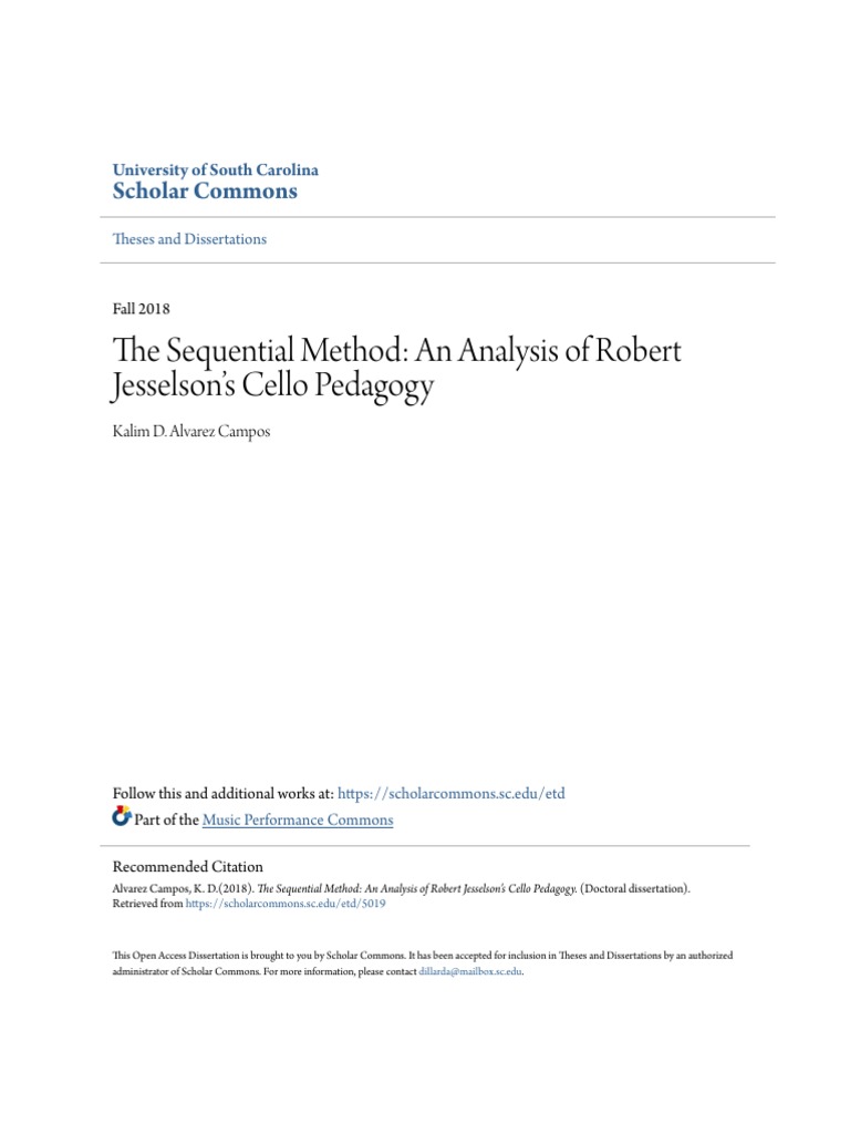 The Sequential Method: An Analysis of Robert Jesselson's Cello Pedagogy | PDF | Hand | Pedagogy