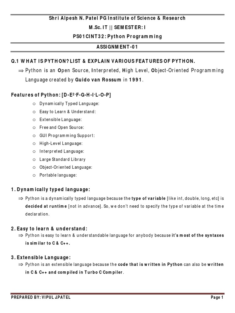 Python Features Explained Pdf Python Programming Language Library Computing