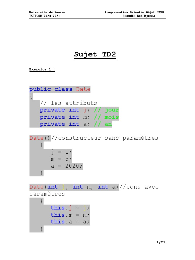 Programmation Orientée Objet en JAVA | PDF | Java (Langage de ...