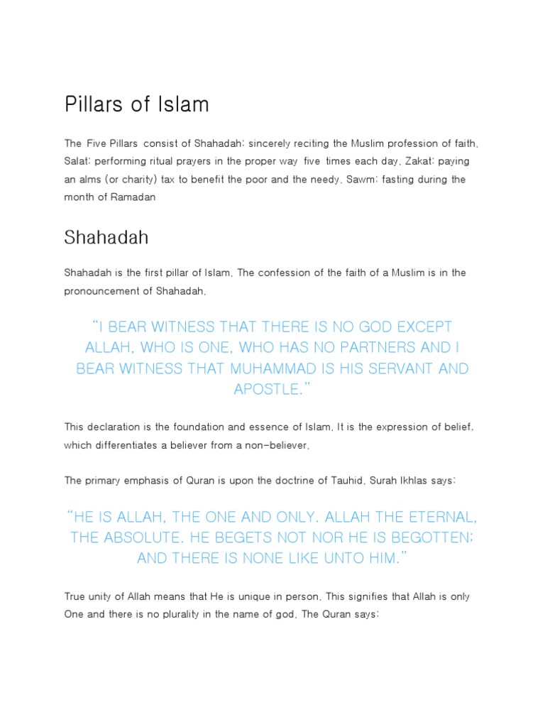 Pillars of Islam Notes | PDF | Hajj | Prophets And Messengers In Islam