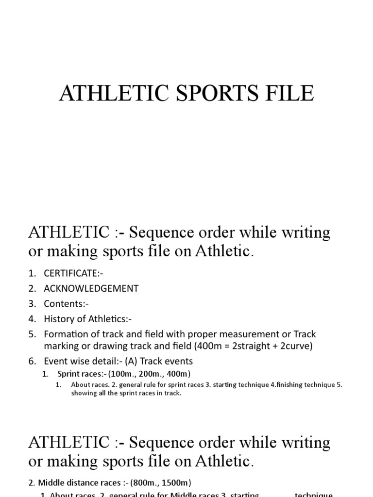 Athletics Project | PDF