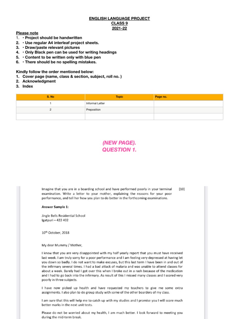 English Language First Term Project | PDF