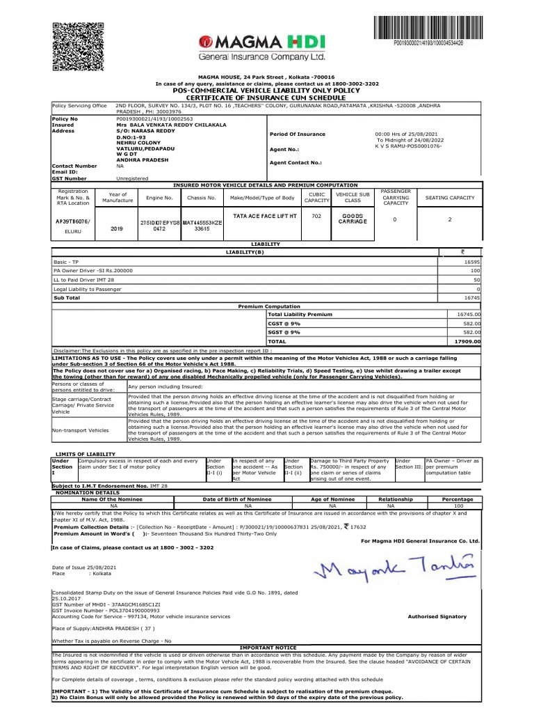Magma HDI General Insurance | Download Free PDF | Insurance | Vehicles