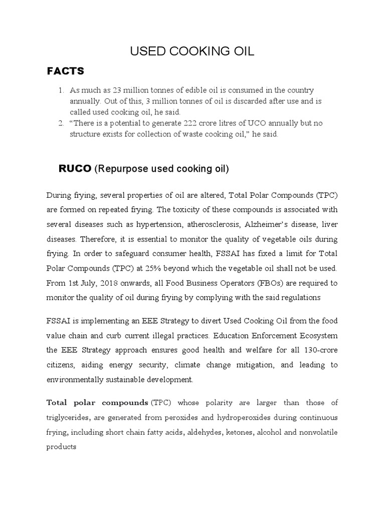 Used Cooking Oil | PDF