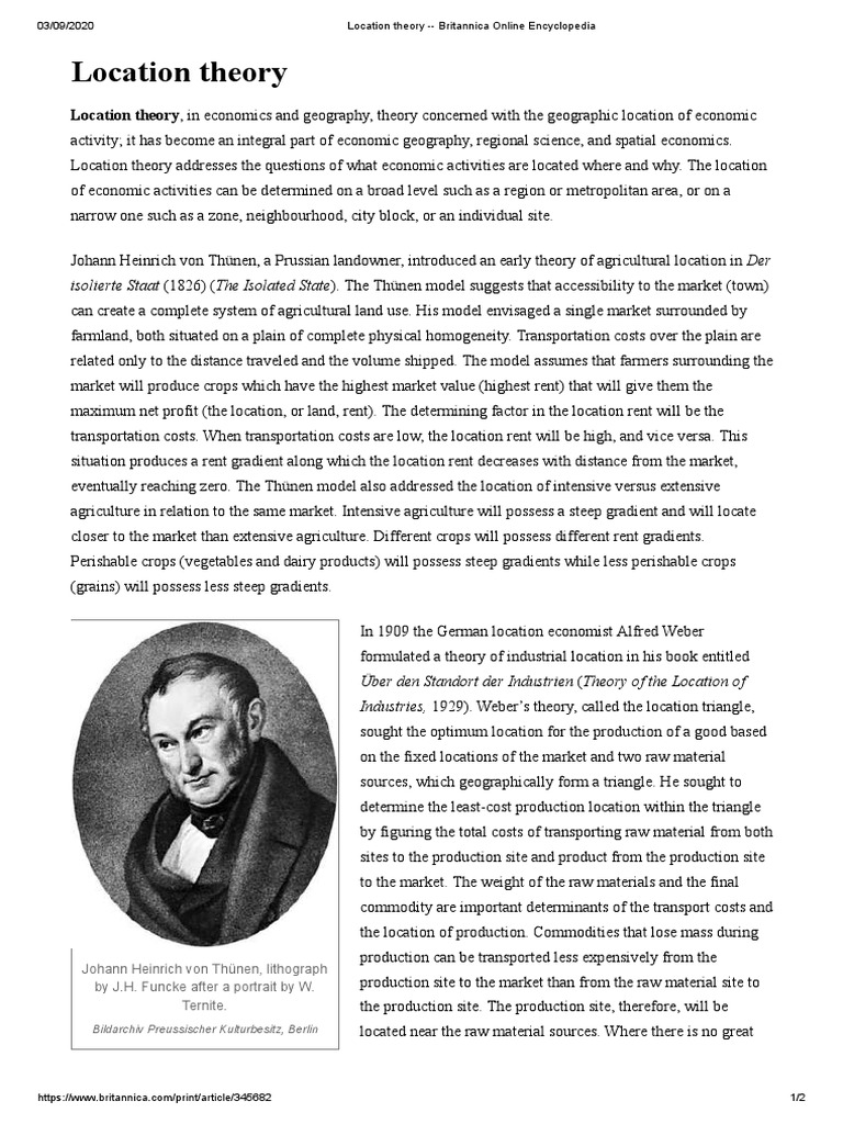 Location Theory - Alfred Weber | PDF | Economics | Economies