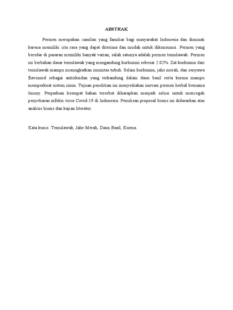 Abstrak Lomba Business Plan | PDF | Kesehatan Holistik