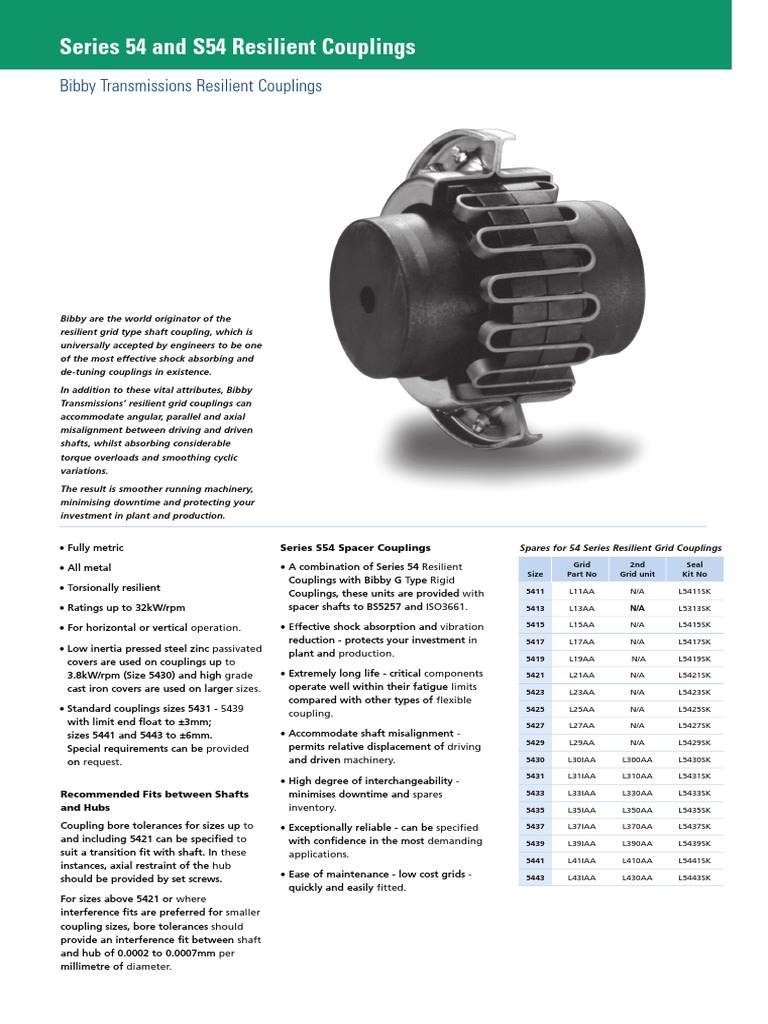 Series 54 and S54 Resilient Couplings | PDF | Mechanical Engineering ...