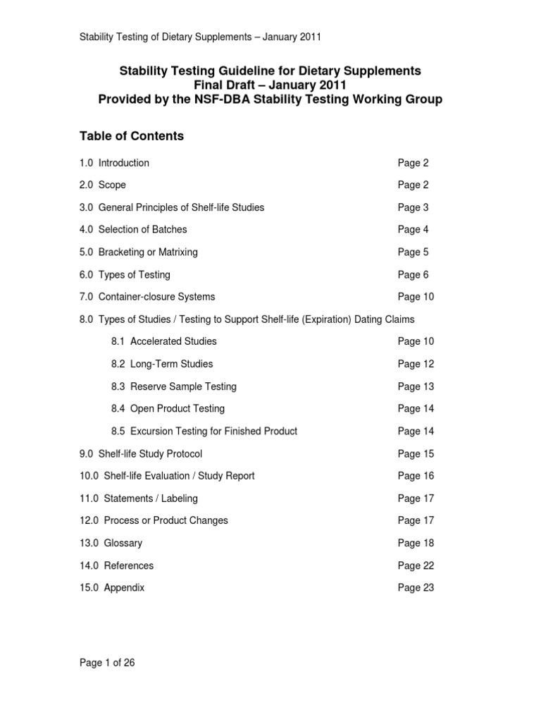 Stability Testing Dietary Supplements | PDF | Shelf Life | Dietary ...