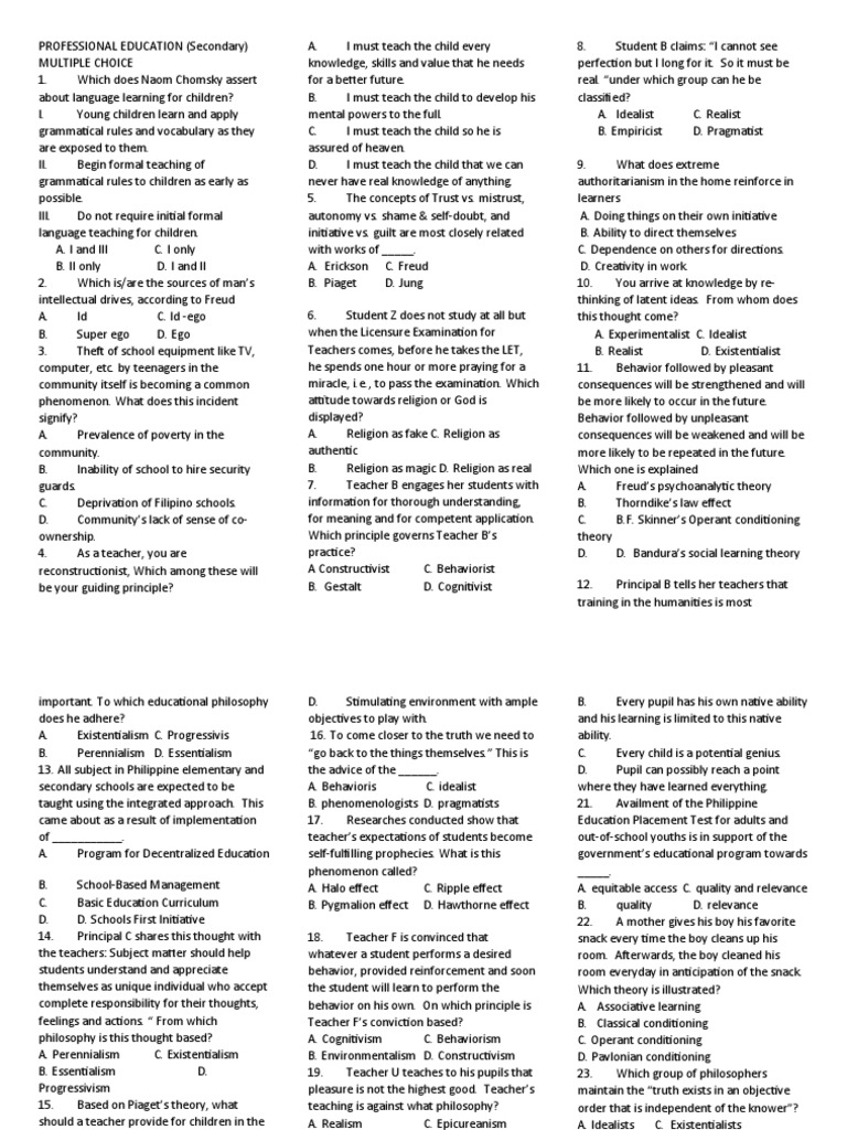 Let Reviewer | Download Free PDF | Teachers | Learning