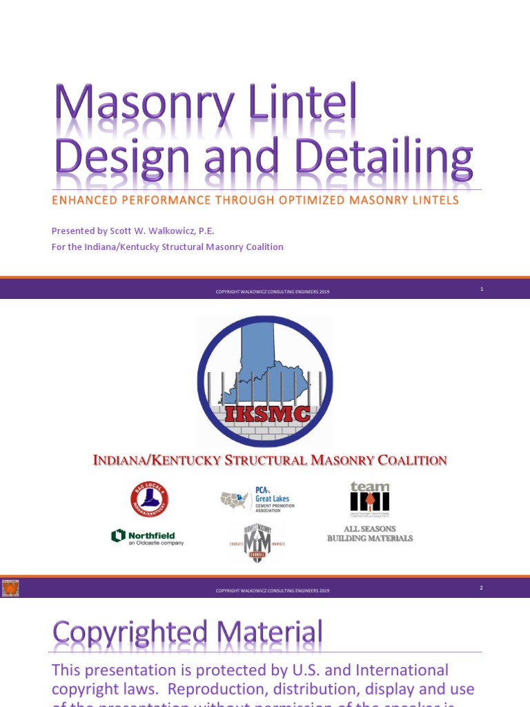 Walkowicz Masonry - Lintel - Design - and - Detailing | PDF | Beam ...