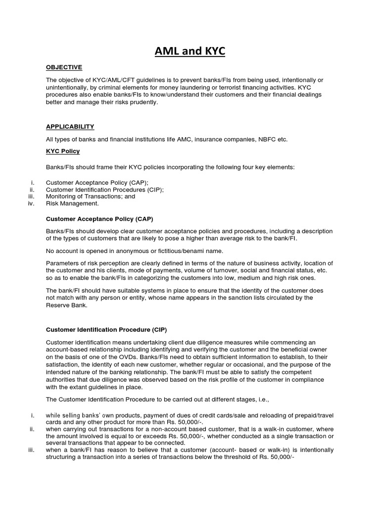 AML and KYC | Download Free PDF | Money Laundering | Business