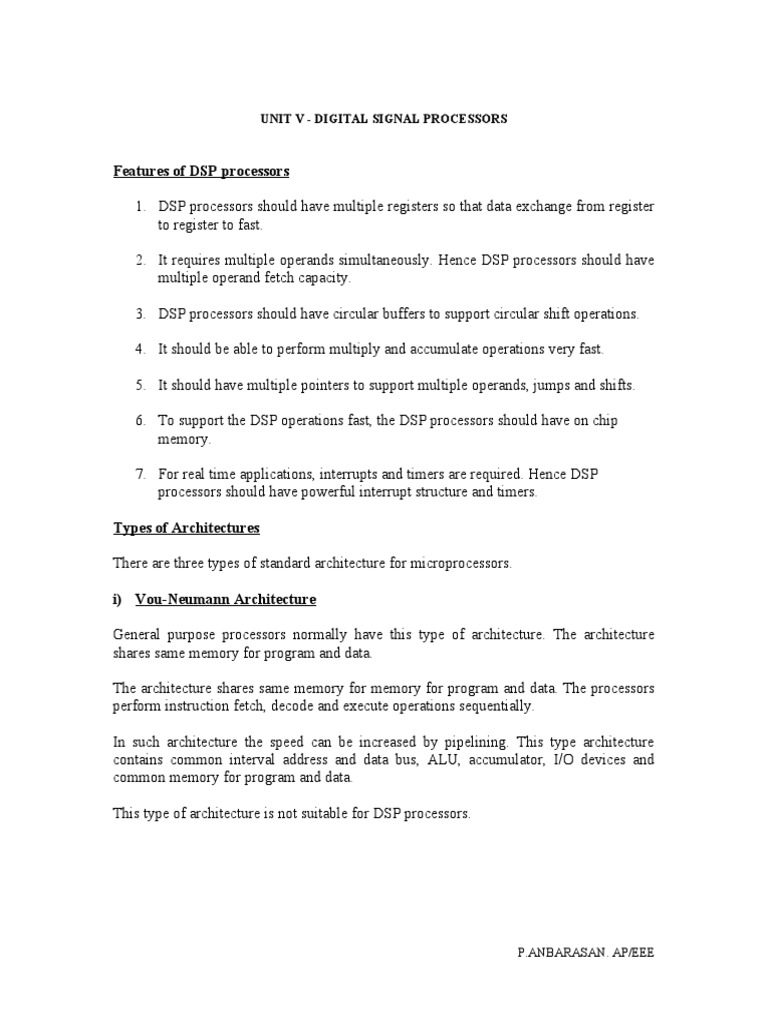 Digital Signal Processing Advanced | PDF | Digital Signal Processor | Central Processing Unit
