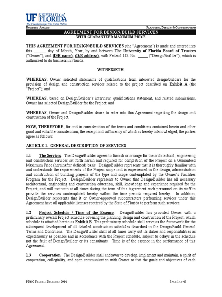 DB Contract Template Major Projects | PDF | General Contractor | Life ...