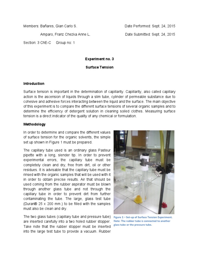 Measuring Surface Tension of Liquids | PDF | Adhesion | Surface Science