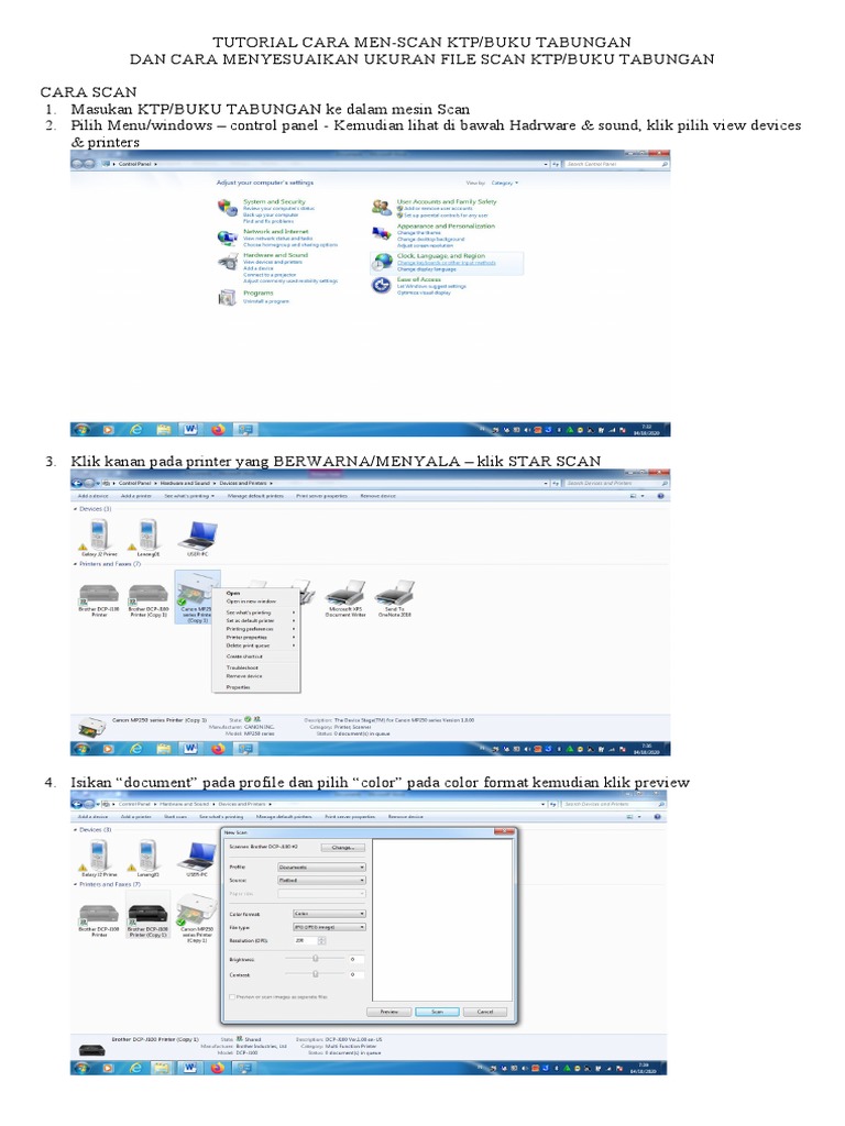 Tutorial Cara Scan & Resize File KTP Buku Tabungan | PDF