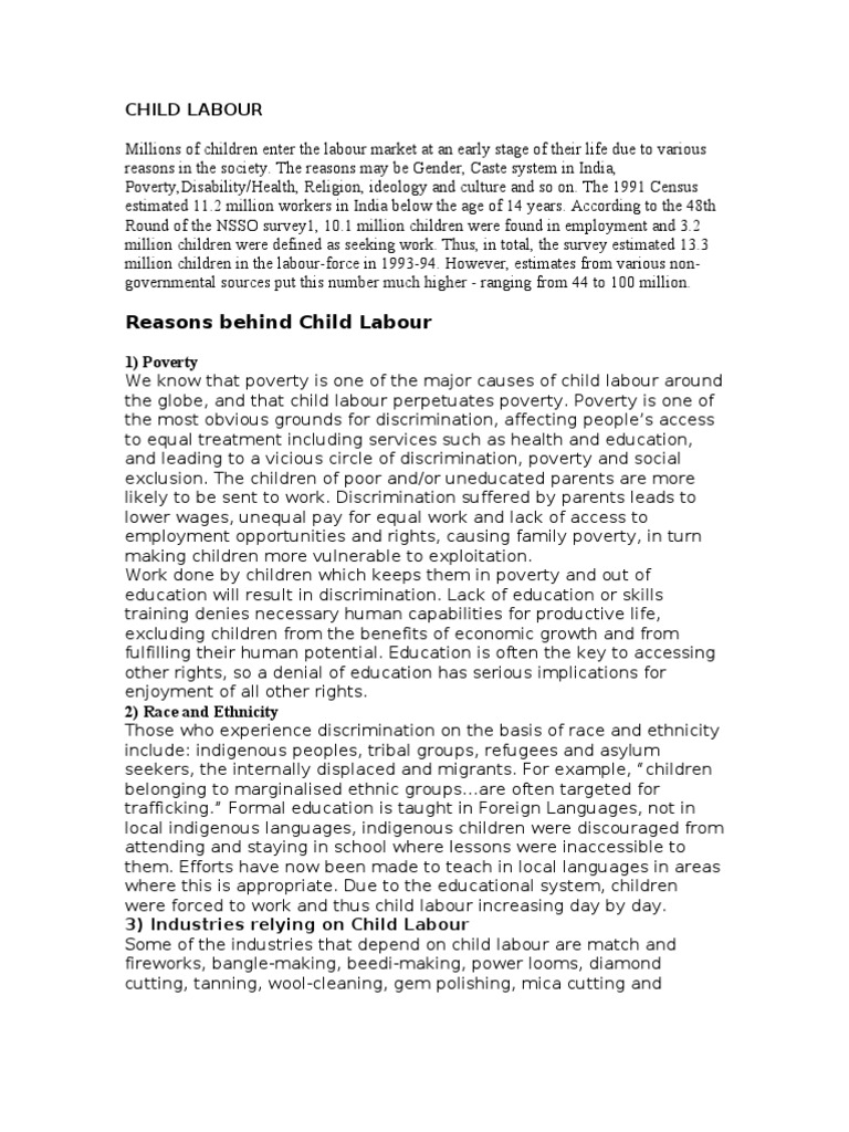 Child Labour | PDF | Child Labour | Poverty
