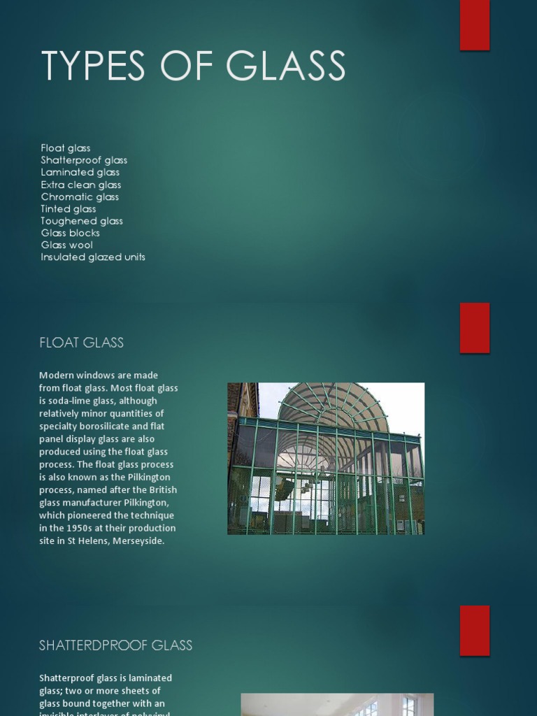 Types and Uses of Glass Explained | PDF | Glasses | Glass Applications