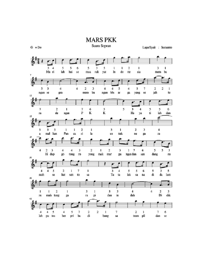 Lagu Mars PKK | PDF