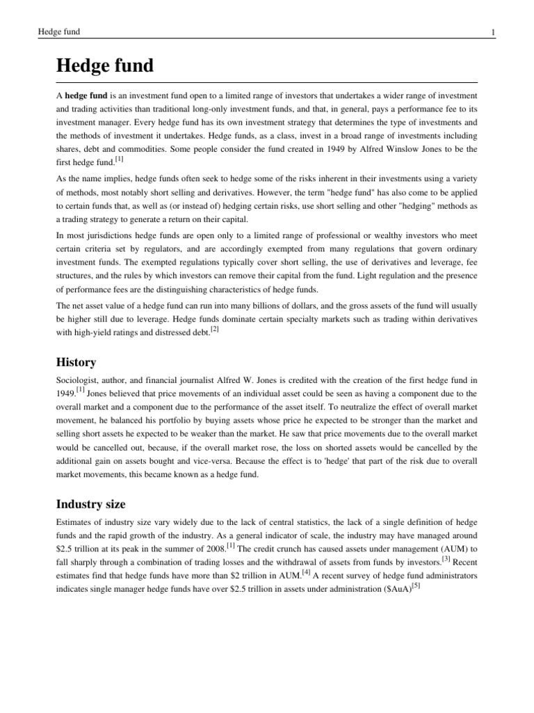 Hedge Fund | Hedge Fund | Investment Fund