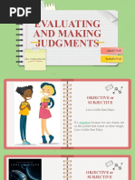 Evaluate and Make Judgments About A Range of Texts Using A Set of Criteria E.G. Comparing ...