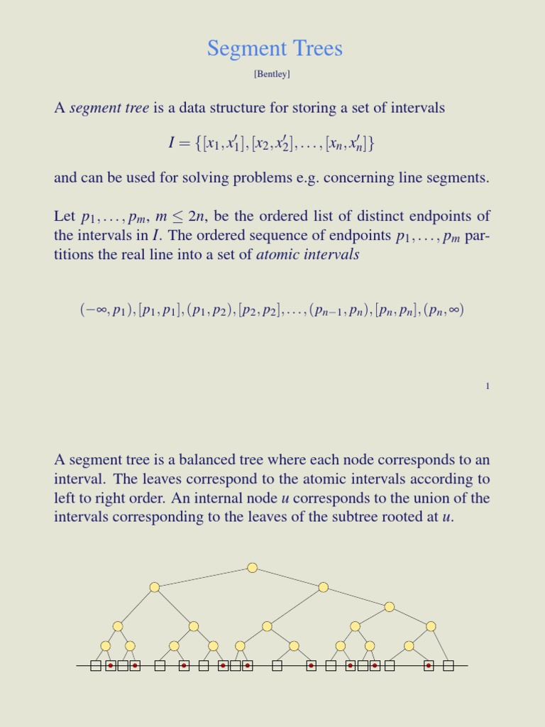 Segment Trees: (, P), (P, P), (P, P), (P, P), - . - , (P, P), (P, P), (P, ) | PDF | Data ...