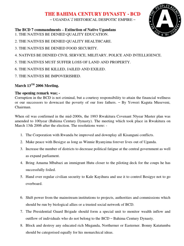 The Bahima Century Dynasty - BCD | PDF | Uganda