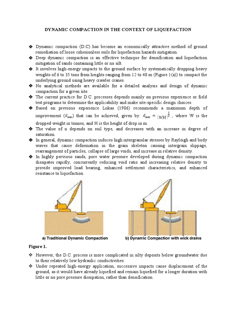 Dynamic Compaction in The Context of Liquefaction: Max Max | PDF ...