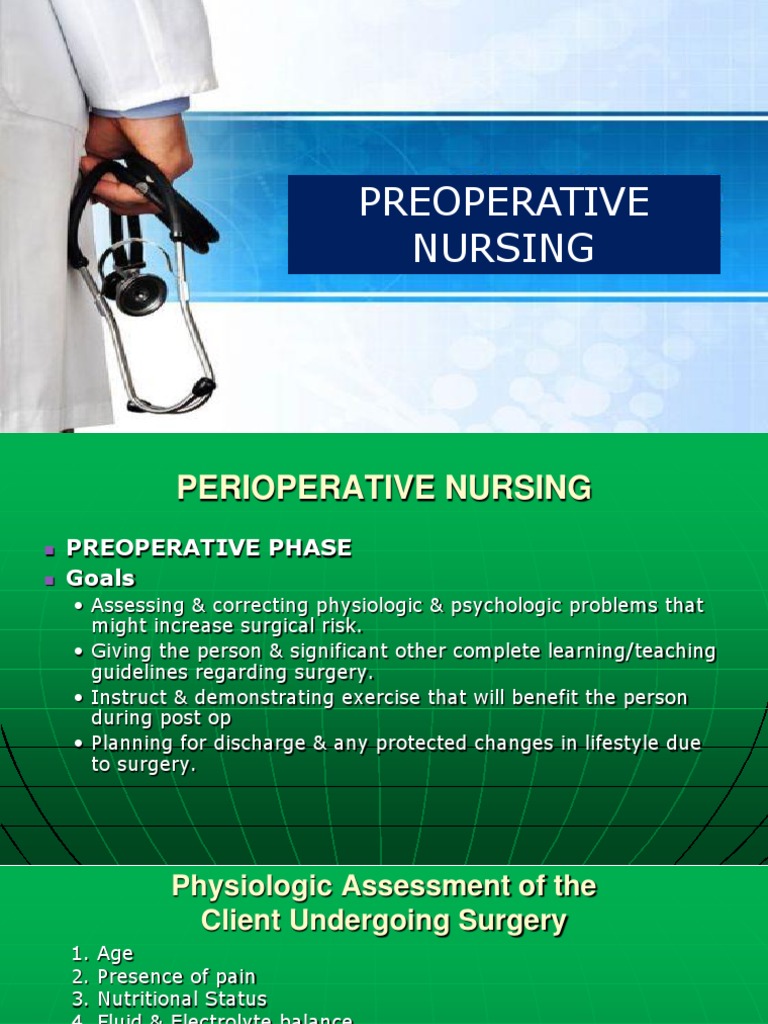 Preoperative Nursing Care Guidelines | PDF | Surgery | Anesthesia