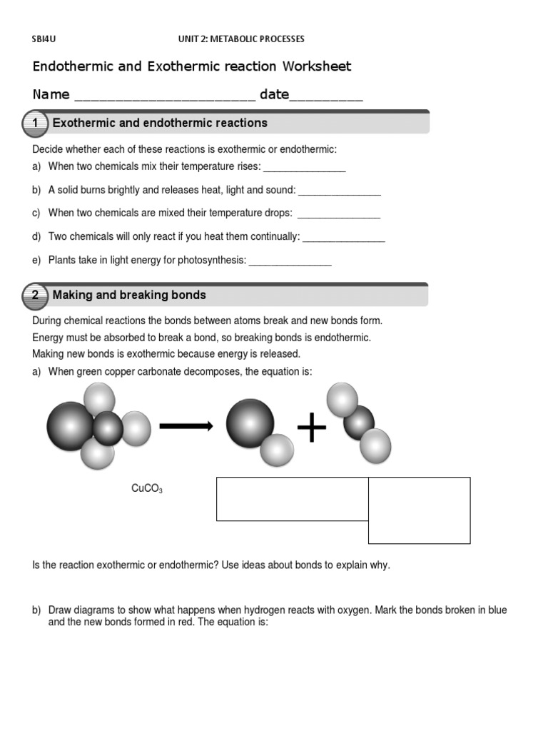 Chemistry Reaction Worksheet | PDF | Chemical Reactions | Heat