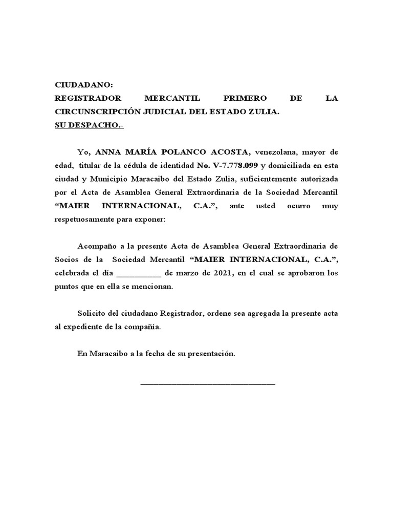 Acta (Venta Definitiva 2021) | PDF | Compartir (Finanzas) | Empresas