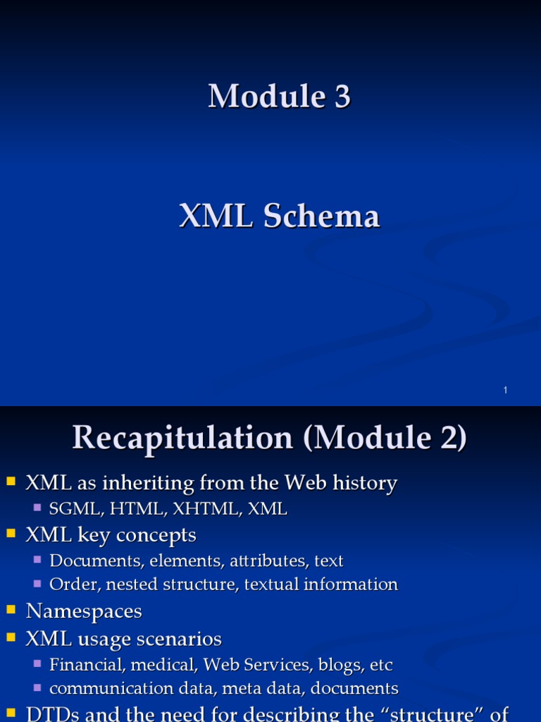 XML Schema Module 3 Recap | PDF | Xml Schema | Xml