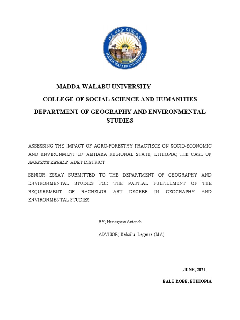 Madda Walabu University College of Social Science and Humanities ...
