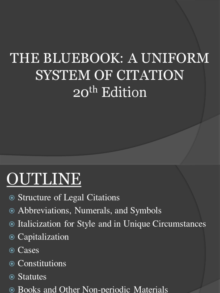 Bluebook Citation 20th Edition | PDF | Case Citation | Justice