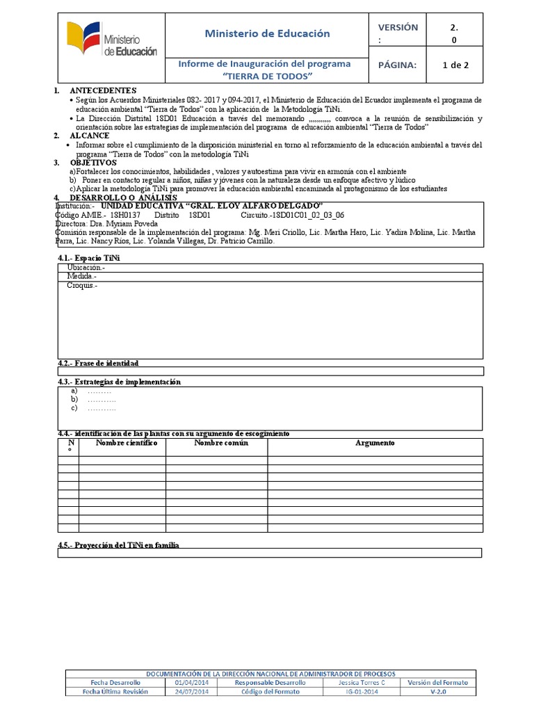 FORMATO INFORME TiNi | PDF