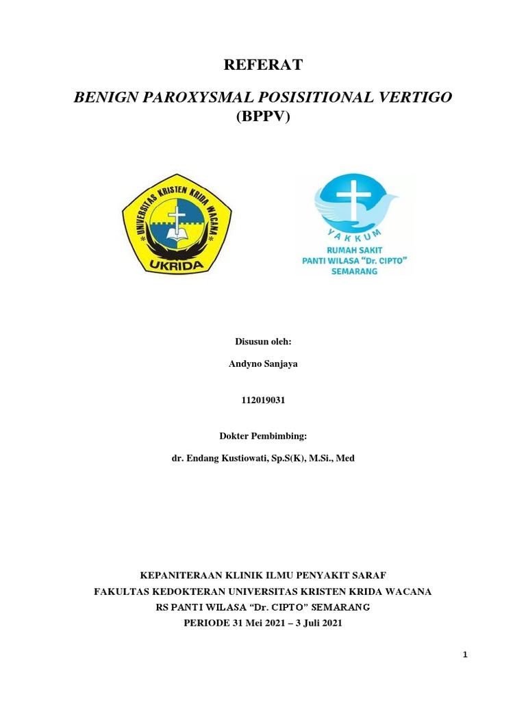 Referat BPPV - Andyno Sanjaya 112019031 | PDF