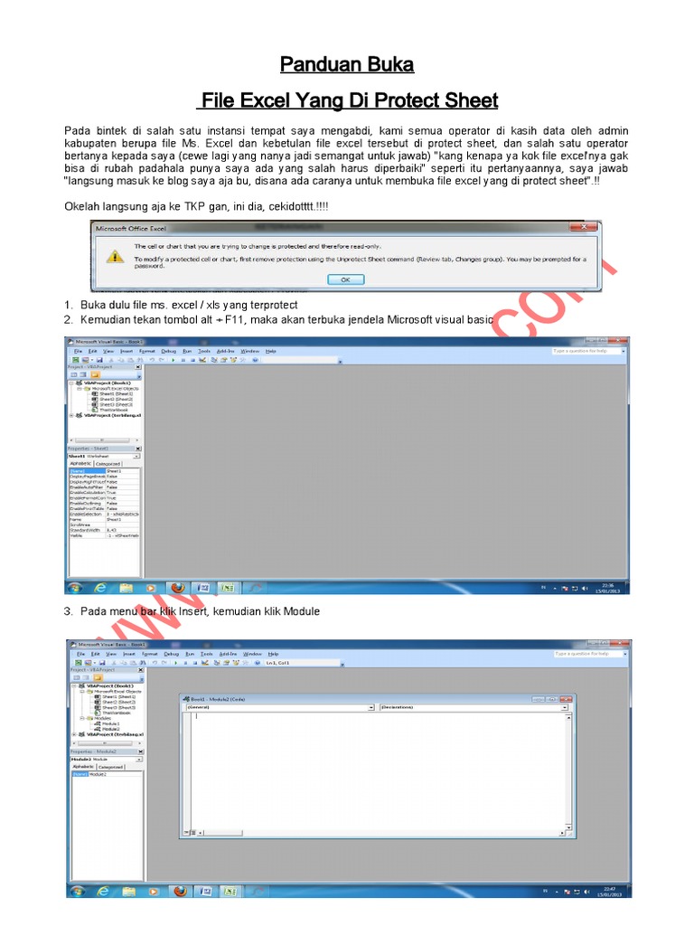 Panduan BUKA File Excel Yang Di Protect Sheet | PDF