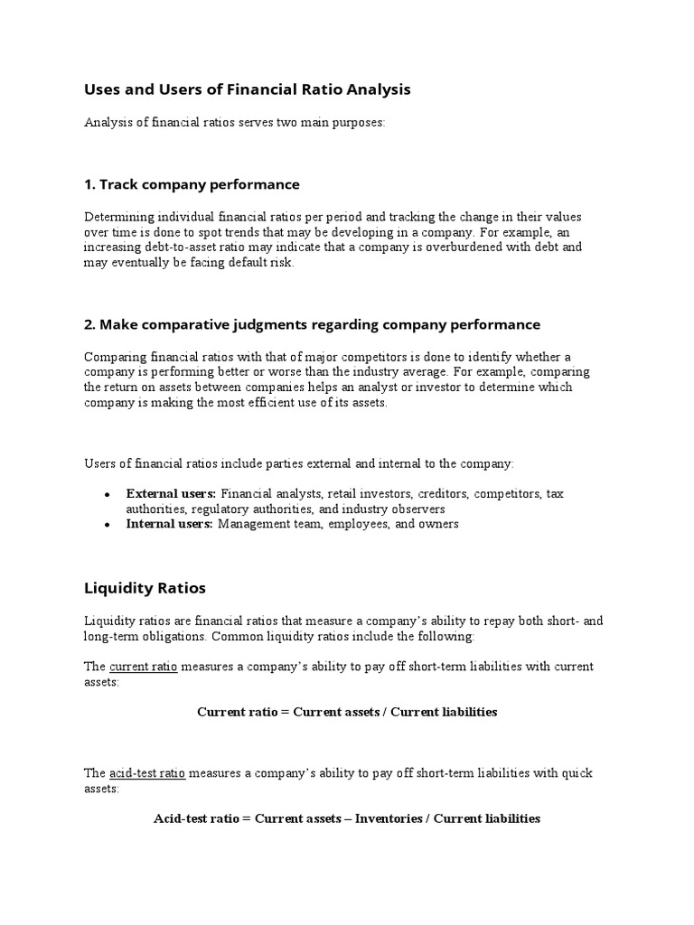 Financial Ratio Analysis | PDF | Financial Ratio | Revenue