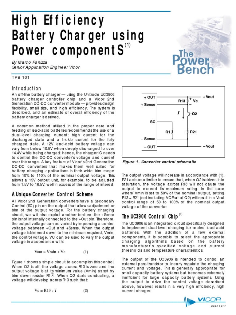 High Efficiency Battery Charger Pdf Battery Charger Rectifier
