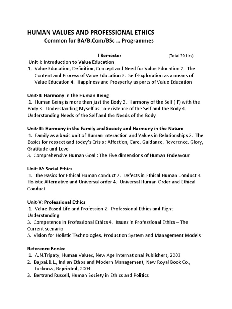 62human Values and Professional Ethics | PDF | Human Nature ...