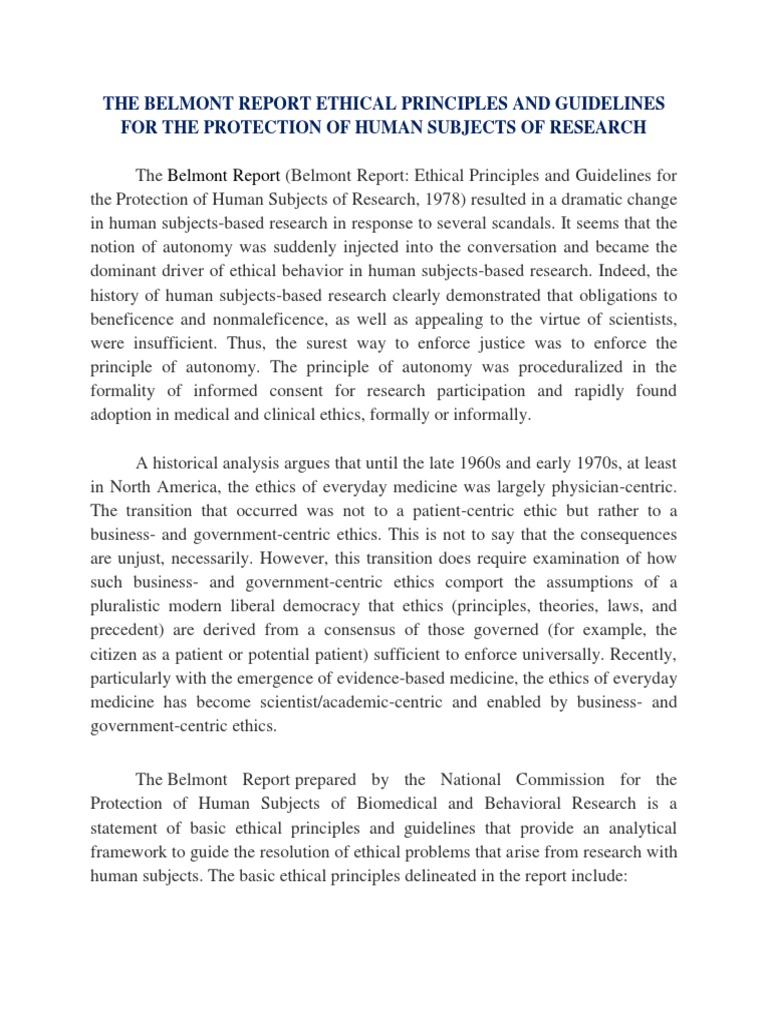 An Overview and Analysis of the Ethical Principles and Guidelines for ...