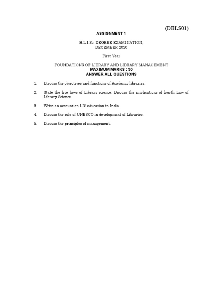 Assignment 1: (DBLS01) | PDF | Cataloging | Libraries