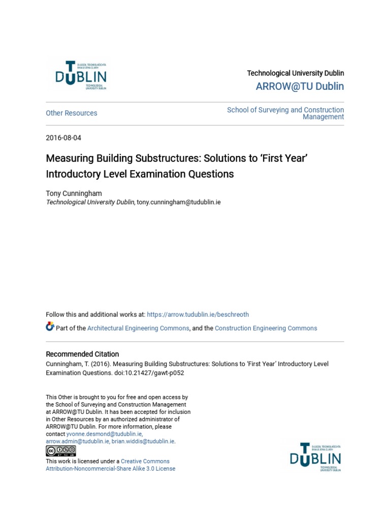 Measuring Building Substructures - Solutions To - First Year - Intro ...